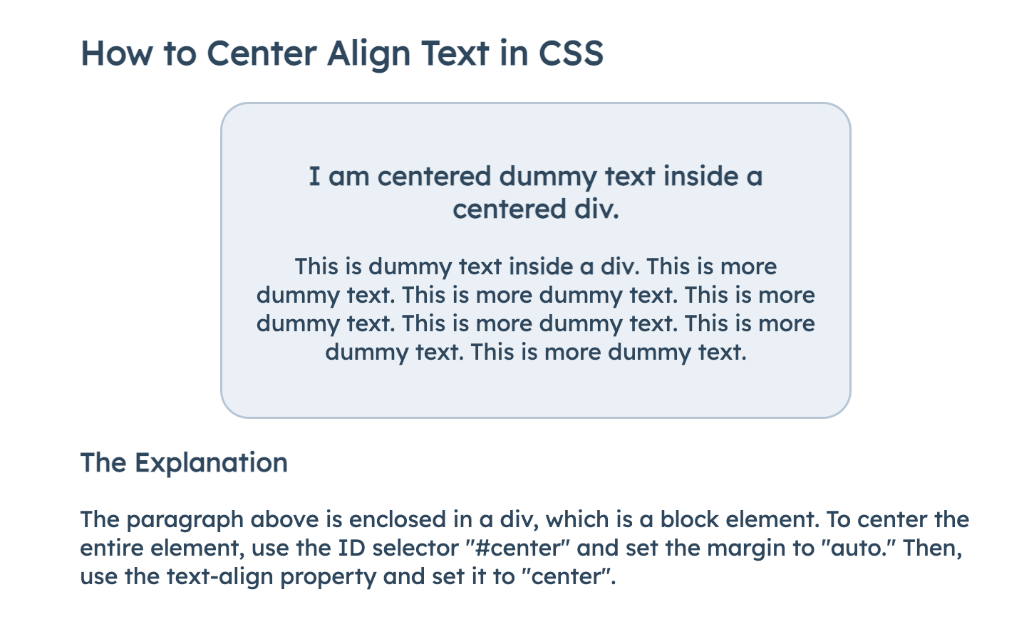 How To Center Text And Headers In Css Using The Text Align Property 3002